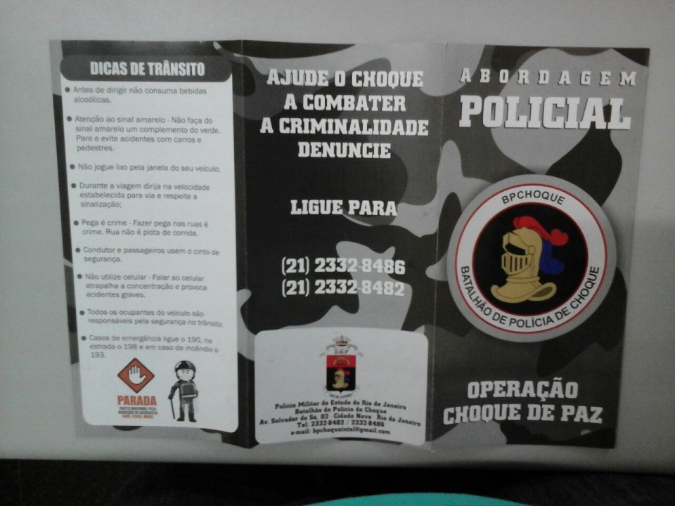 PM realiza projeto Choque de Paz – PMERJ